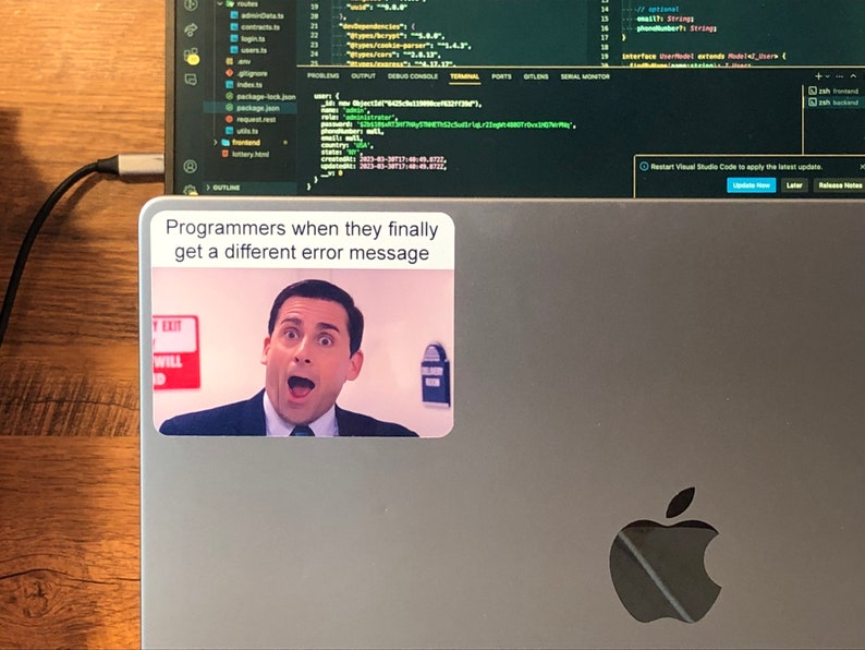Funny Tech Meme Sticker for Software Engineers and Computer Programmers About Bugs Error ...