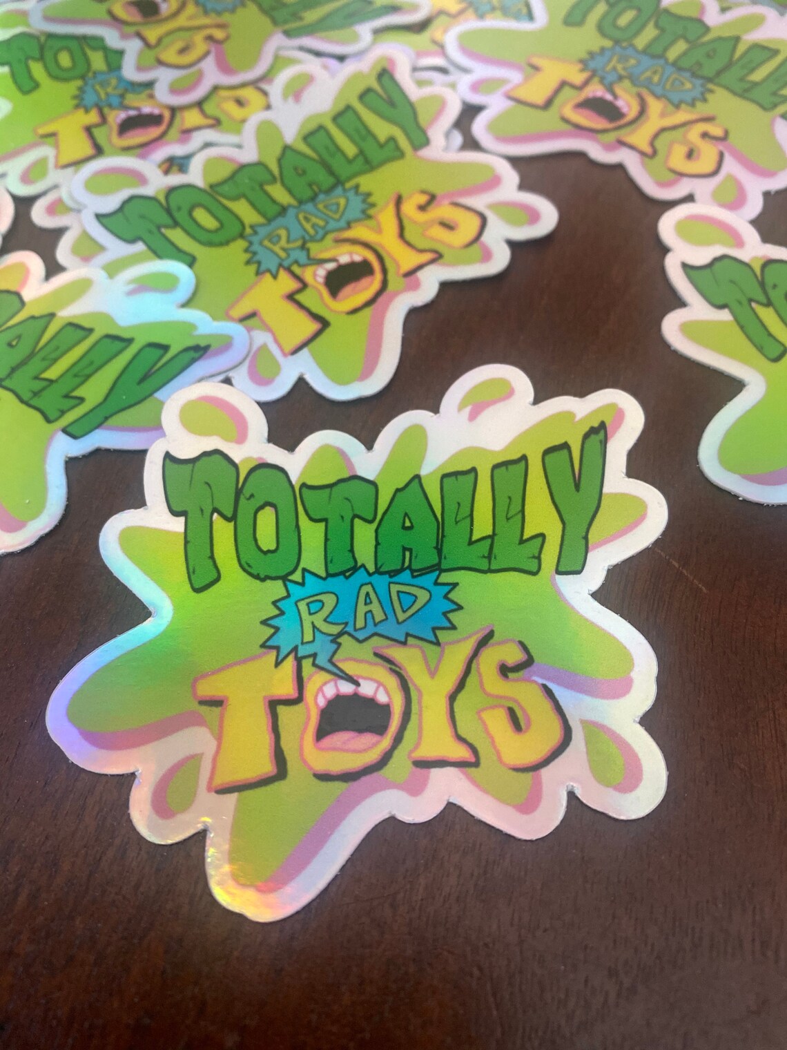 Totally RAD Toys Holographic Stickers - Etsy