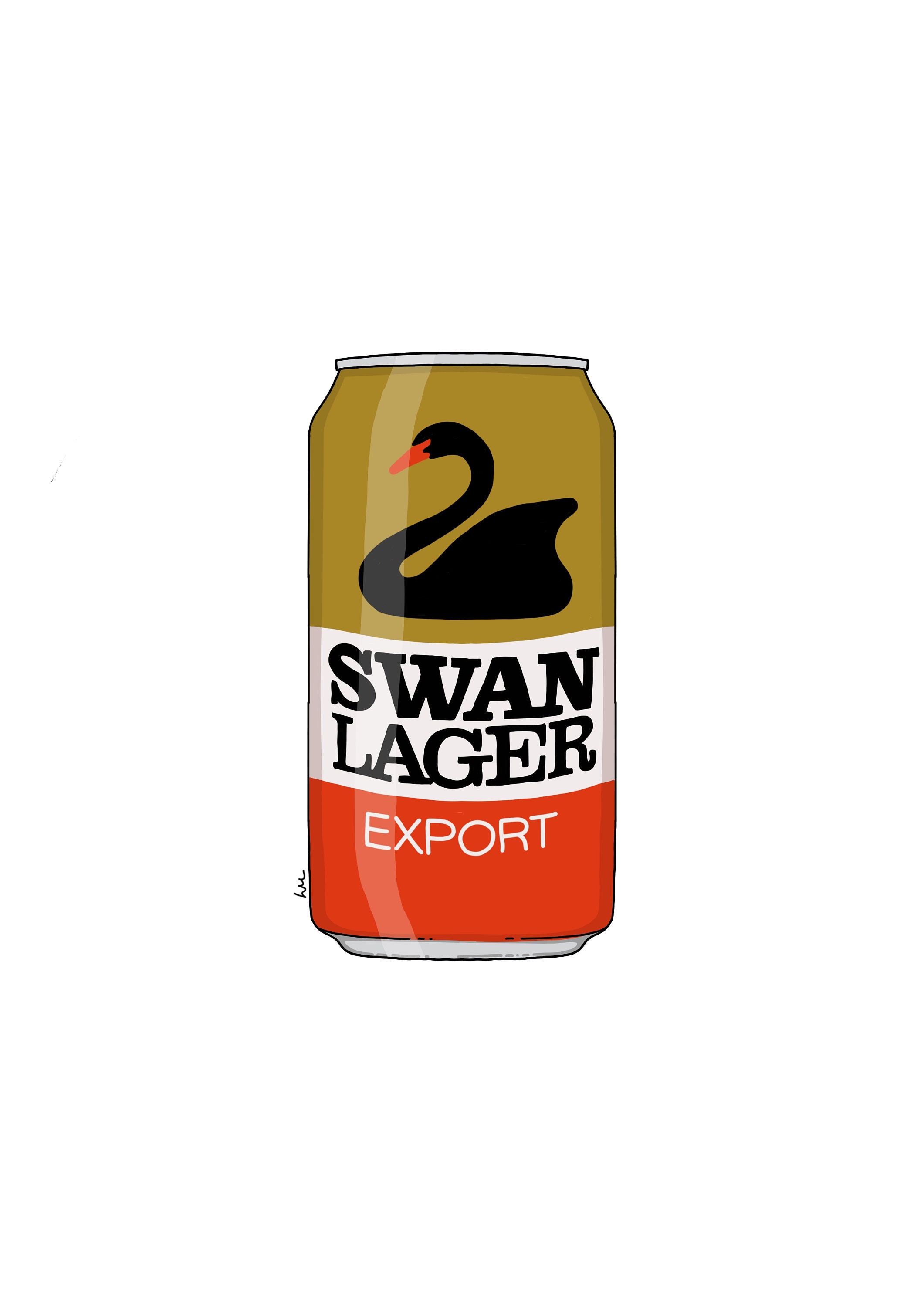 Beer Series Swan Lager Digital Print File Illustration Print Home Decor ...
