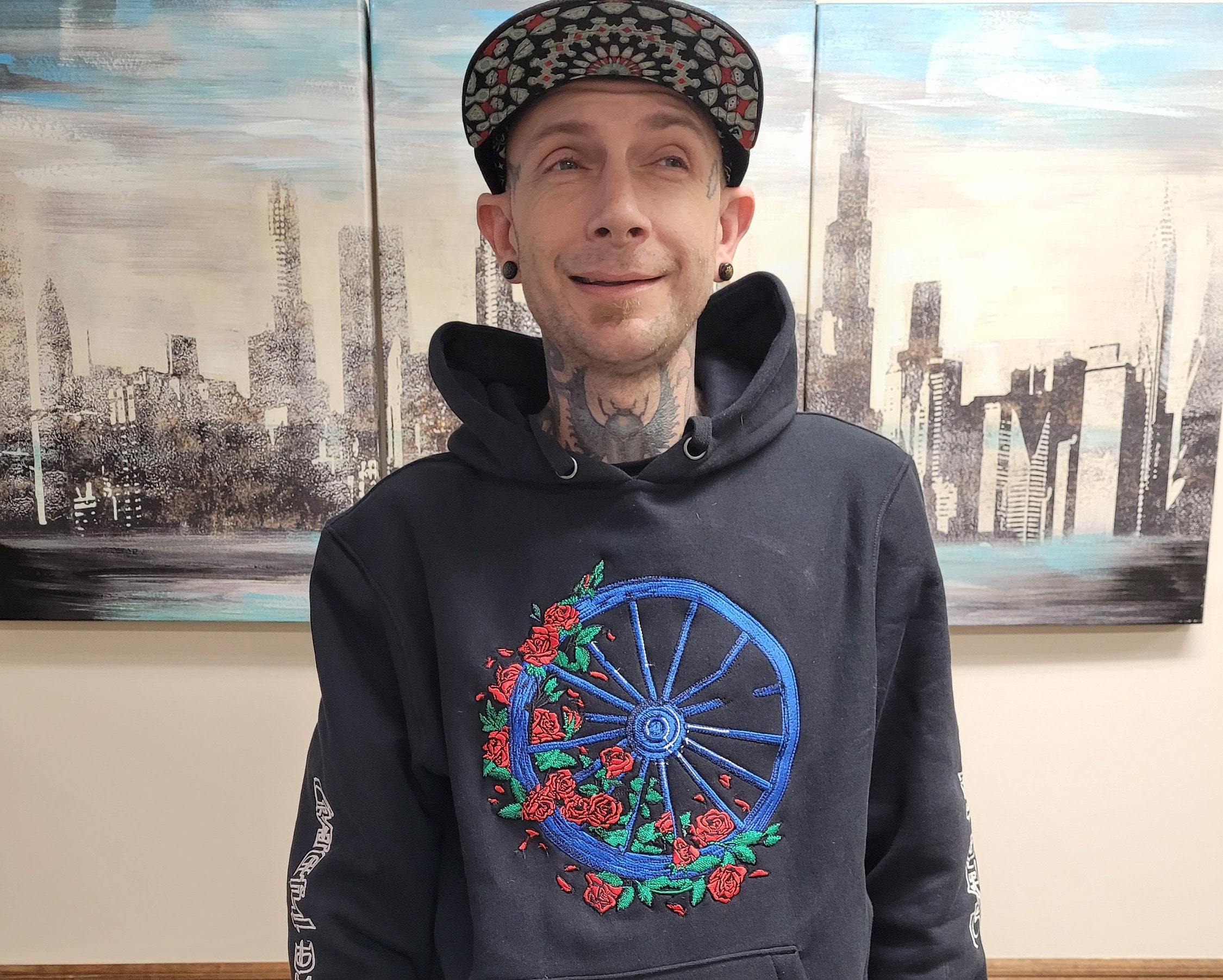 Custom Made to Order Grateful Dead Wheel and Roses Hoodie Made in the ...