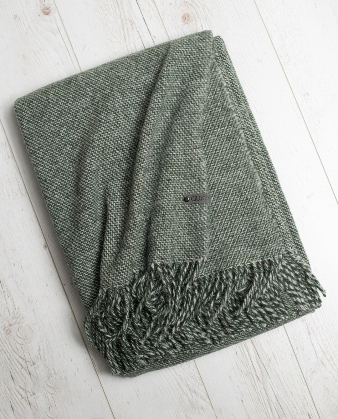 Pure Wool Throw Blanket, Dark Green, Pure Wool Plaid, Couch Plaid ...