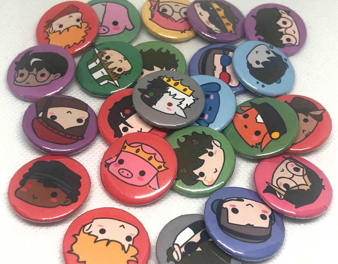 MCYT / Dream SMP Inspired Pin Buttons Chibis 1 - Etsy