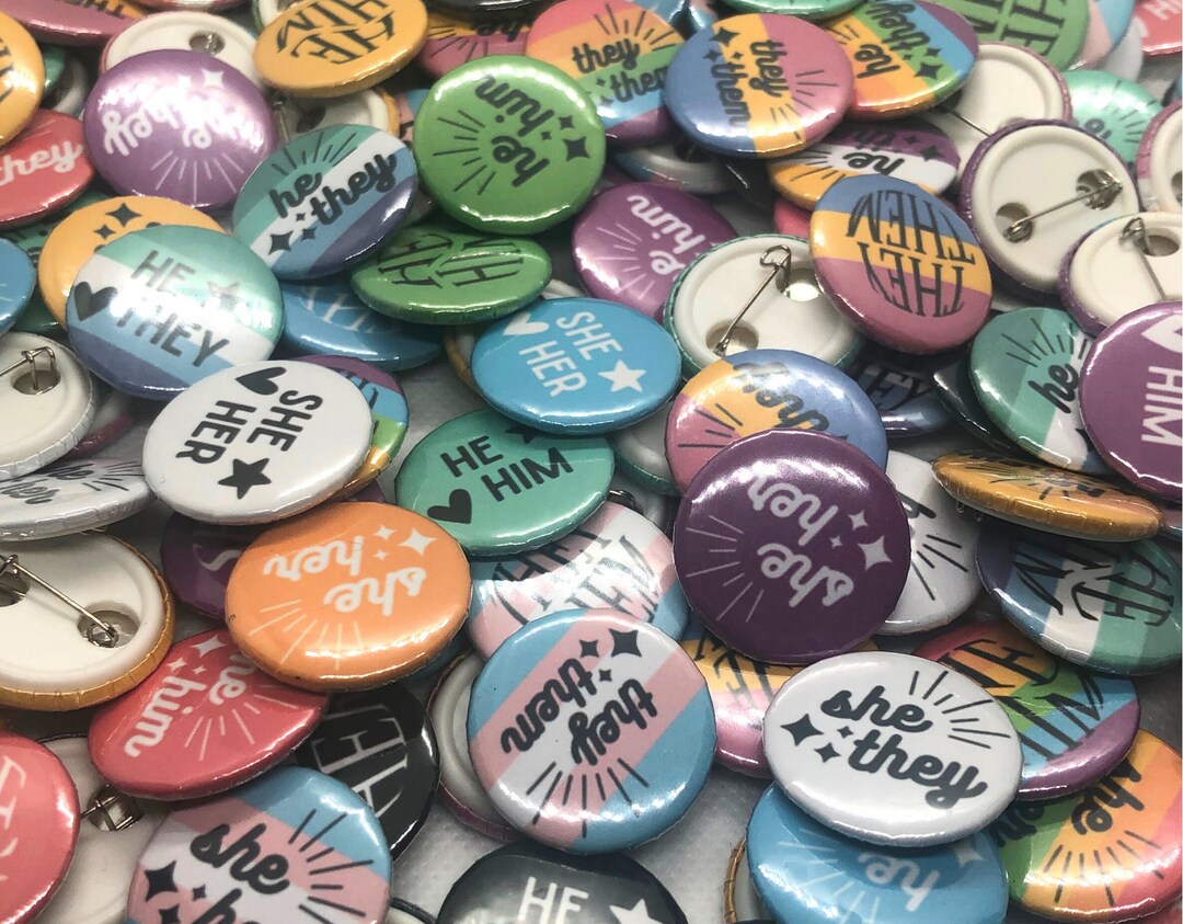 Pronoun Buttons - Etsy