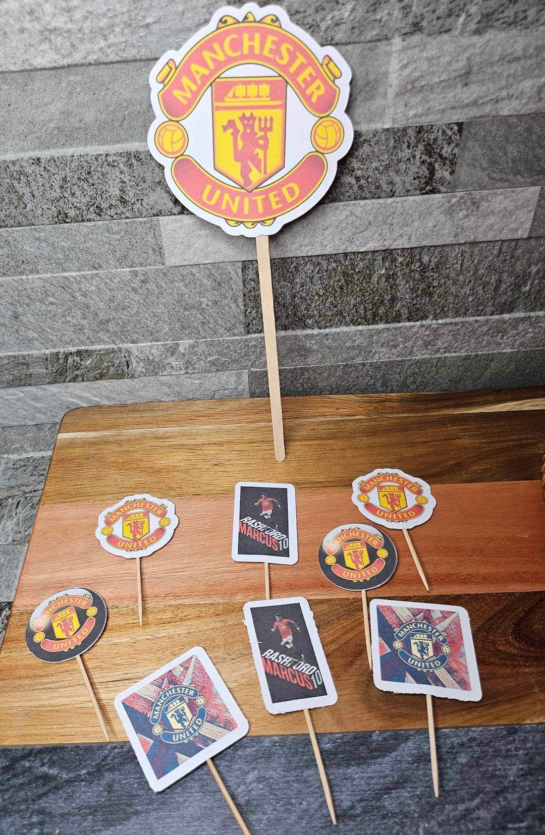 Manchester United Inspired Cake Topper Set - Etsy