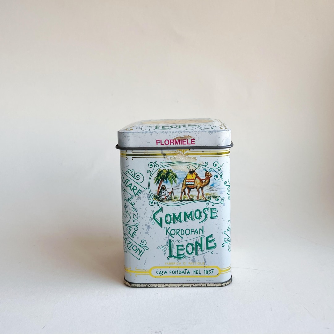 Vintage Italian Gummy Kordofan LEONE Box. Tin Box of Leone Torino ...
