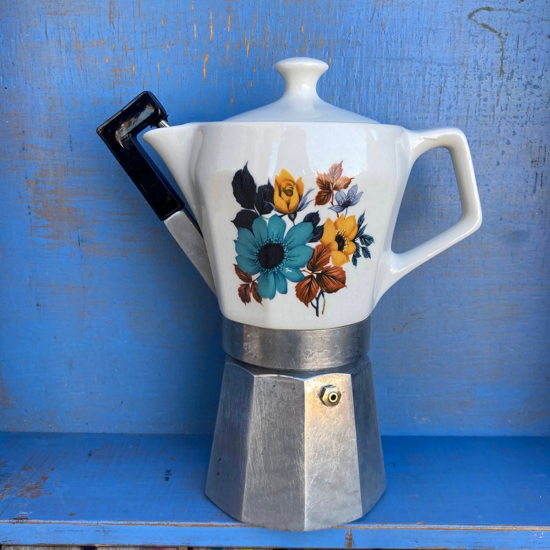 Vintage Italian Moka. Ceramic Coffee Maker. Espresso Maker With Ceramic ...