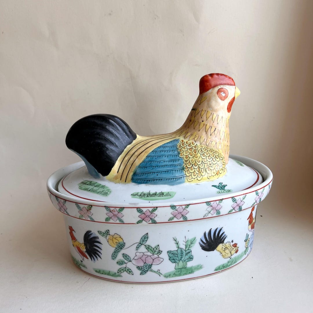 Vintage Chinese Hand Painted Soup Tureen. Vintage Chinese Cocotte ...