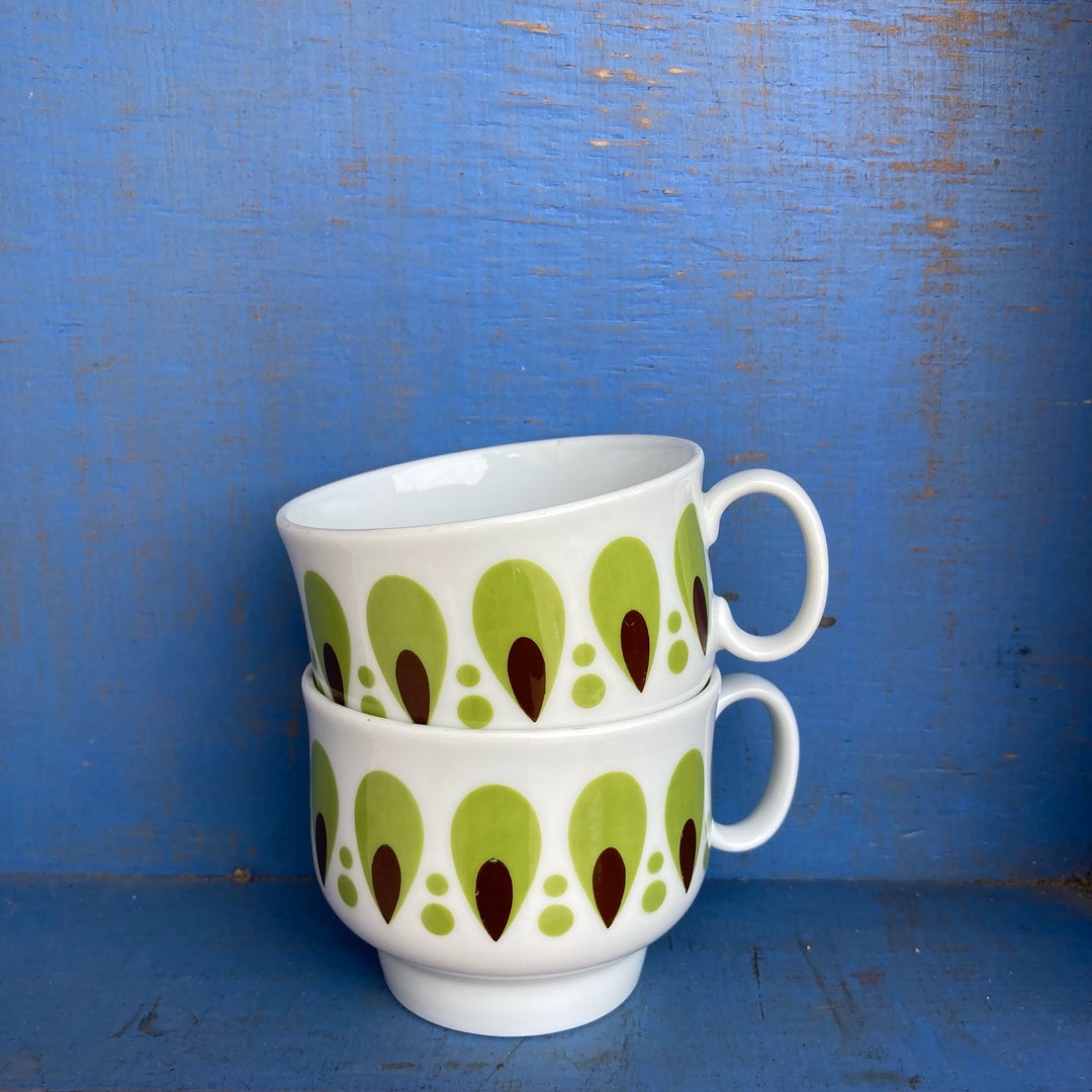 Two Tea Cups Without Saucers Marked Richard Ginori. Tea Cups, Space Age ...
