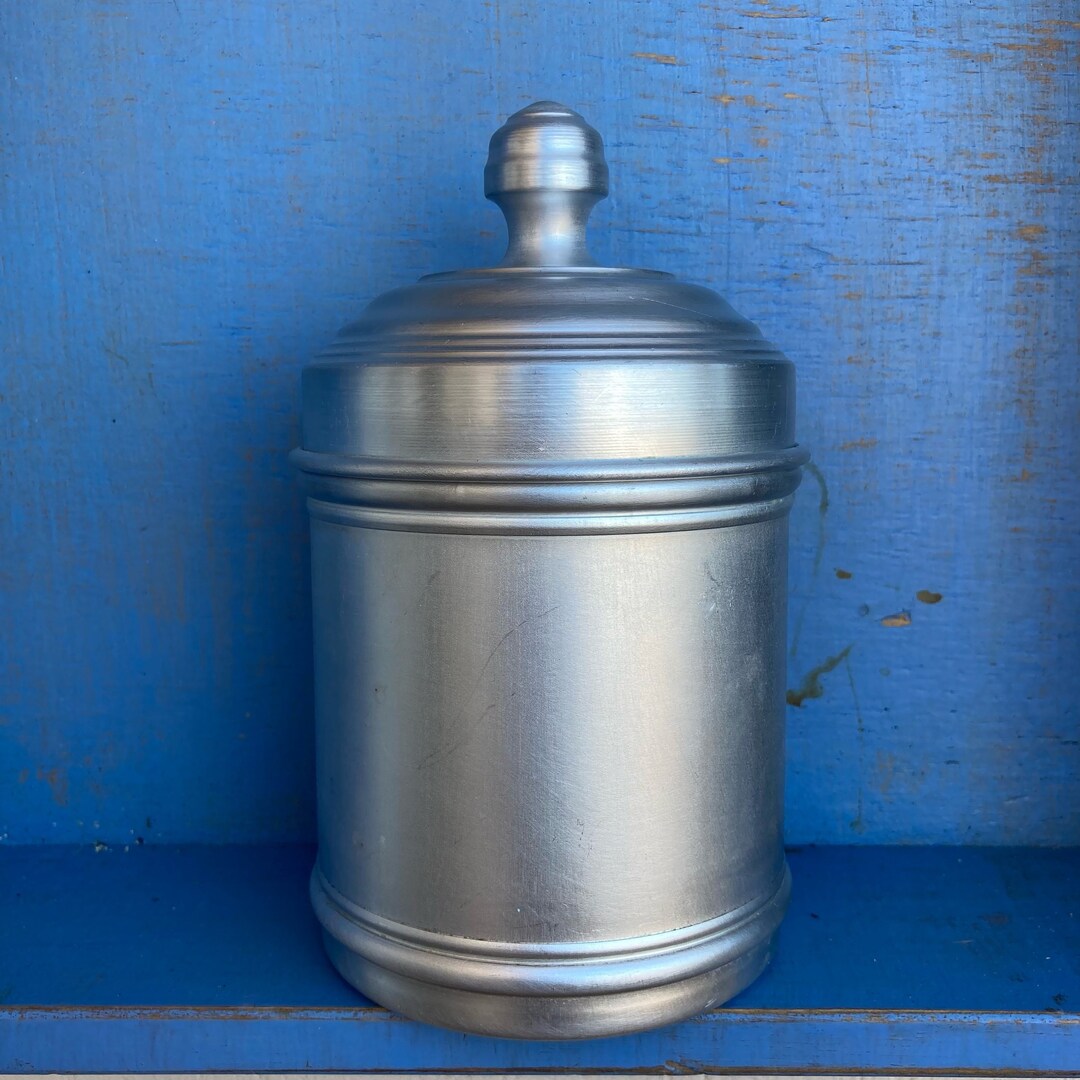 Vintage Tin Sugar Jar. Vintage Tin Jar. Cottage Style Jar. Metal ...