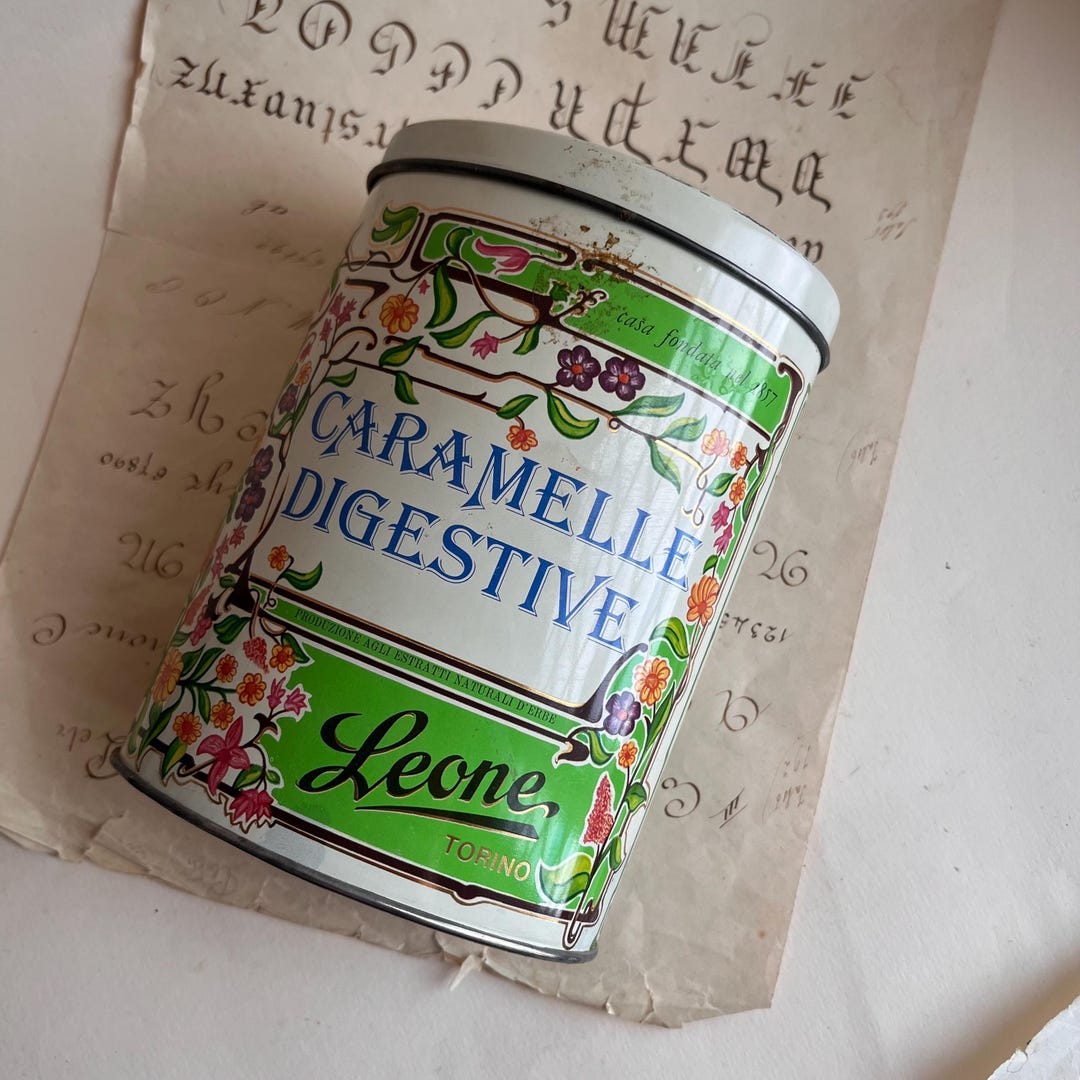 Vintage Italy Box Digestive Sweets LEONE Turin. Old Leone Turin Tin Box ...