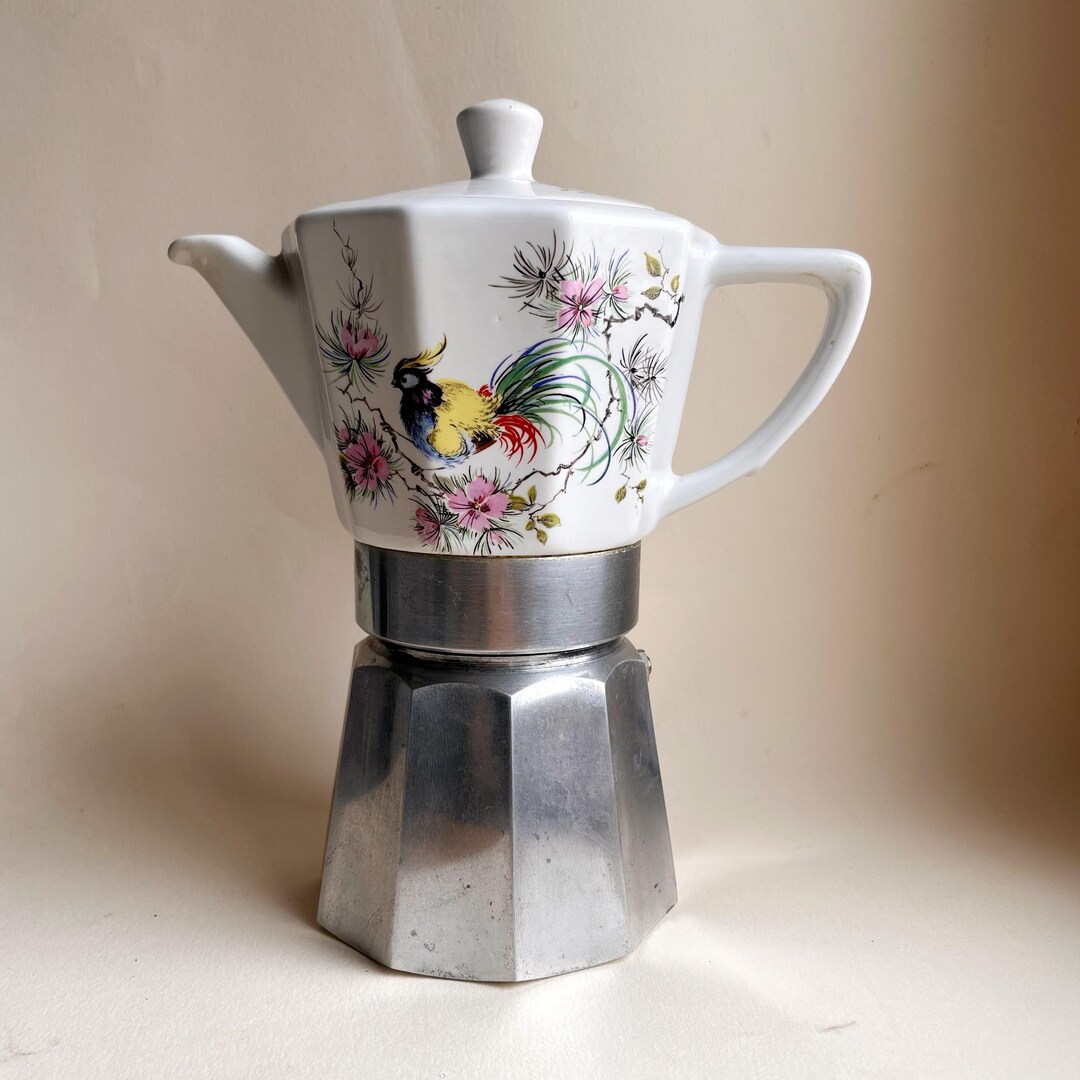 Romantic Vintage Italian Coffee Maker. Vintage Italian Moka Pot in ...