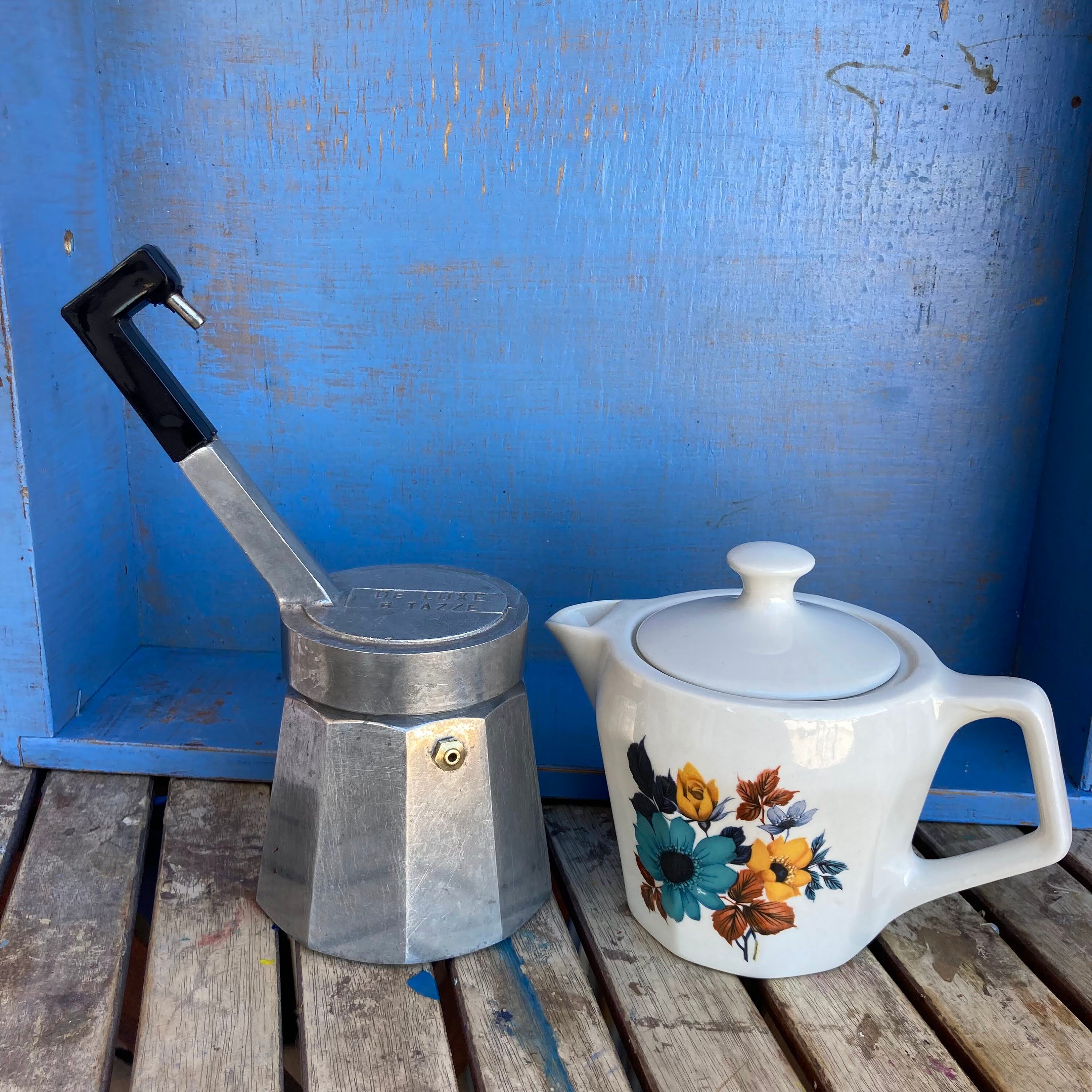 Vintage Italian Moka. Ceramic Coffee Maker. Espresso Maker With Ceramic ...