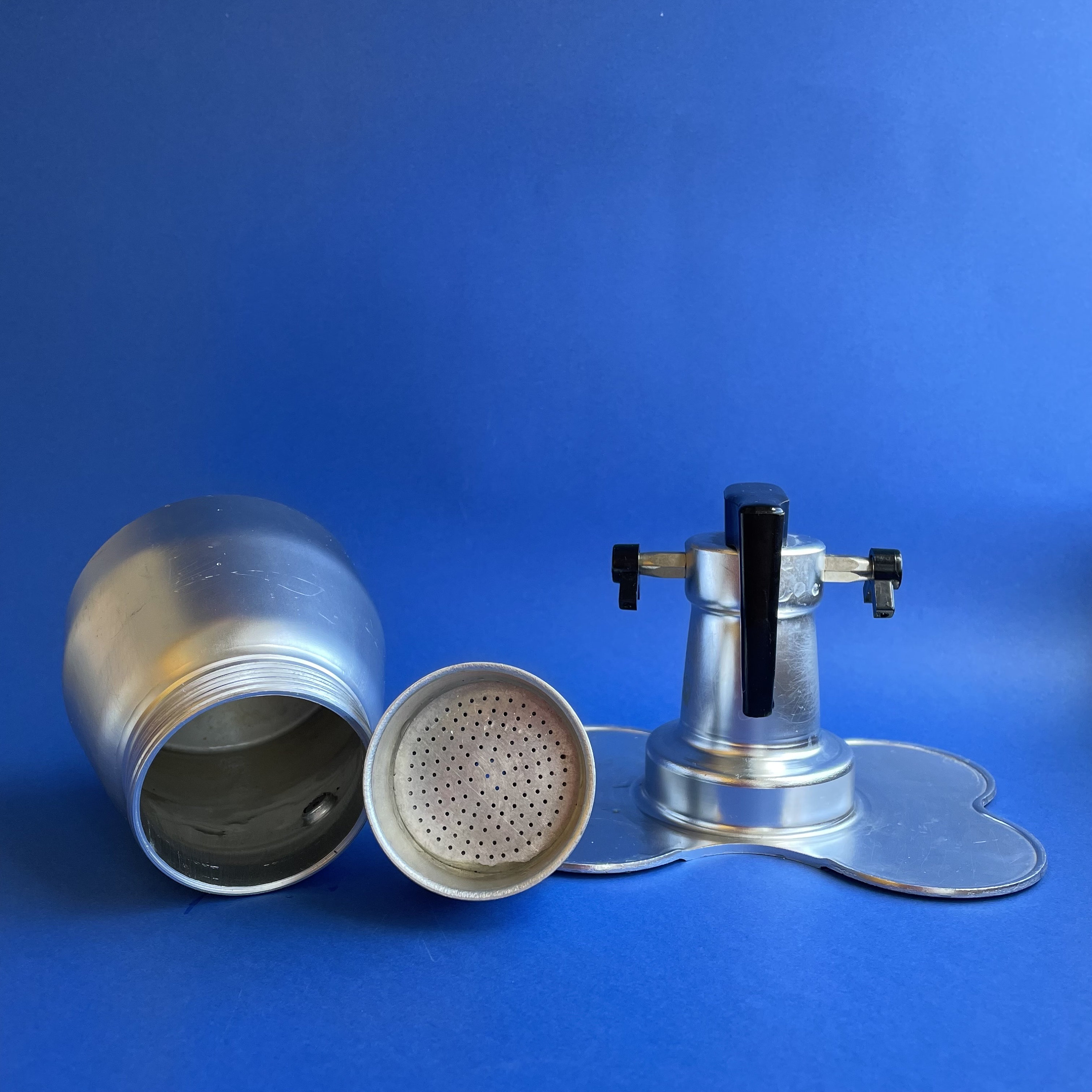 Vintage Stovetop Moka Pot in Pure 995 Aluminum and Bakelite, Branded ...