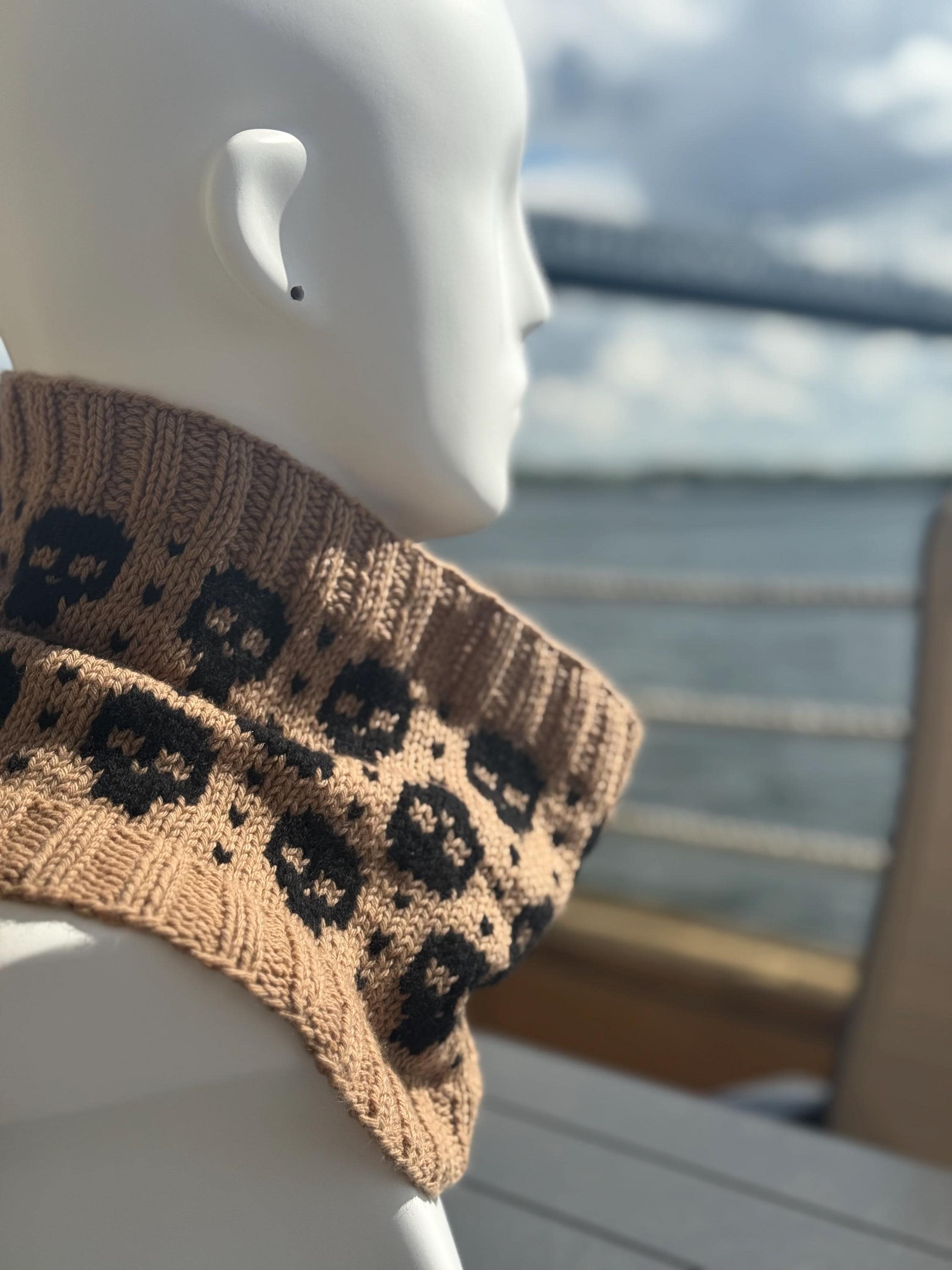 Skull Motif Cowl Knitting Pattern: Stranded Colorwork, DK Weight (PDF ...