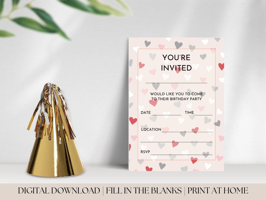 Printable Birthday Invitation Blank Invitation Instant Download Fill-in ...