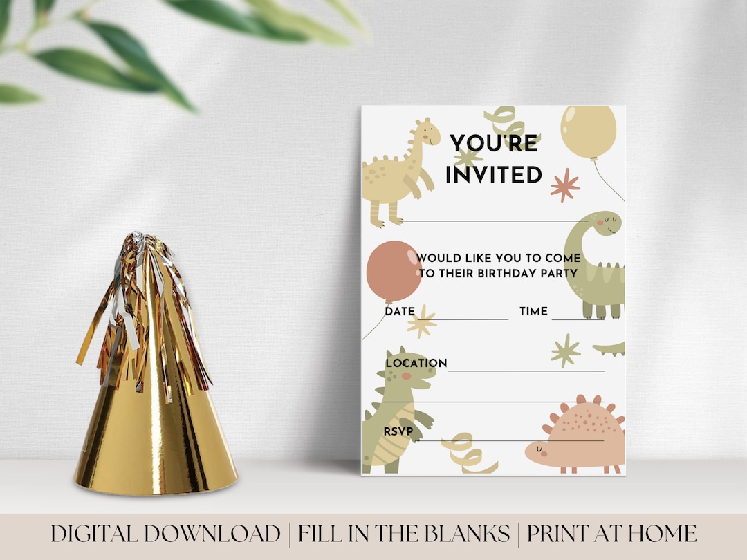 Printable Birthday Invitation Blank Invitation Instant Download Fill-in ...