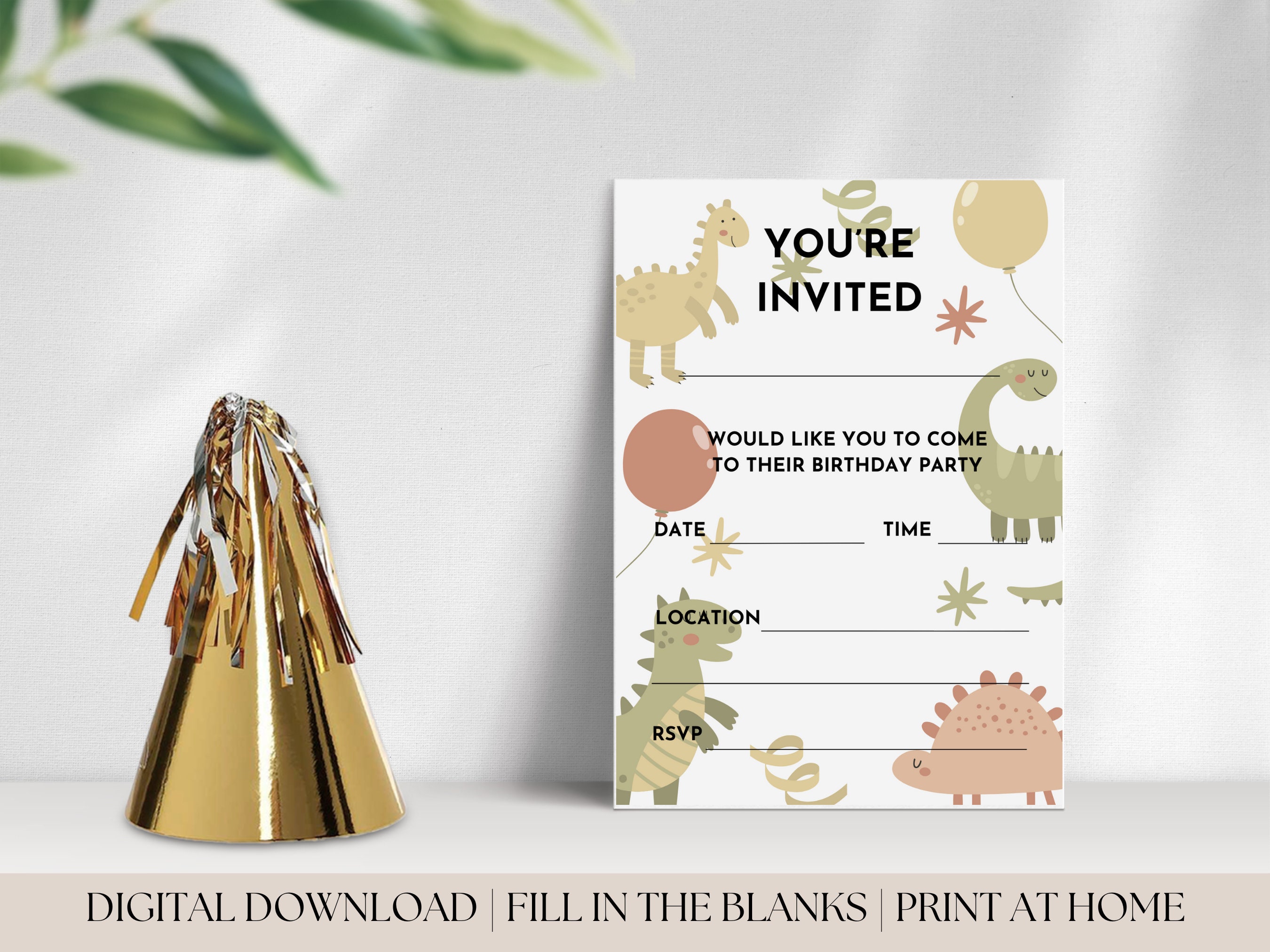 Printable Birthday Invitation Blank Invitation Instant Download Fill-in ...