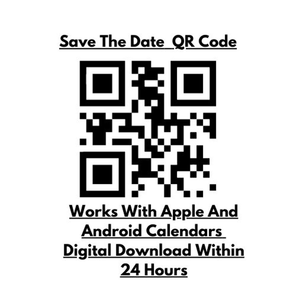 Digital QR Code Download Save the Date Wedding Party Add the QR Code to ...
