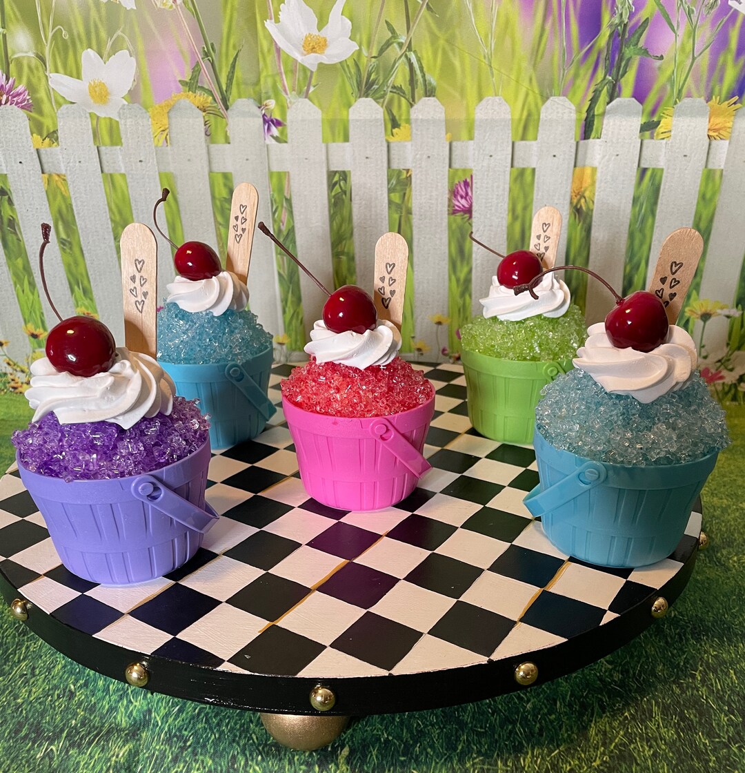 Fake Shaved Ice Cups, Tiered Tray Decor, Photo Props, Ice Cream Bar ...