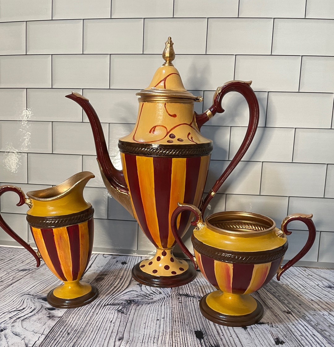 Hand Painted Teapot Set Whimsical Teapot Home Decor - Etsy