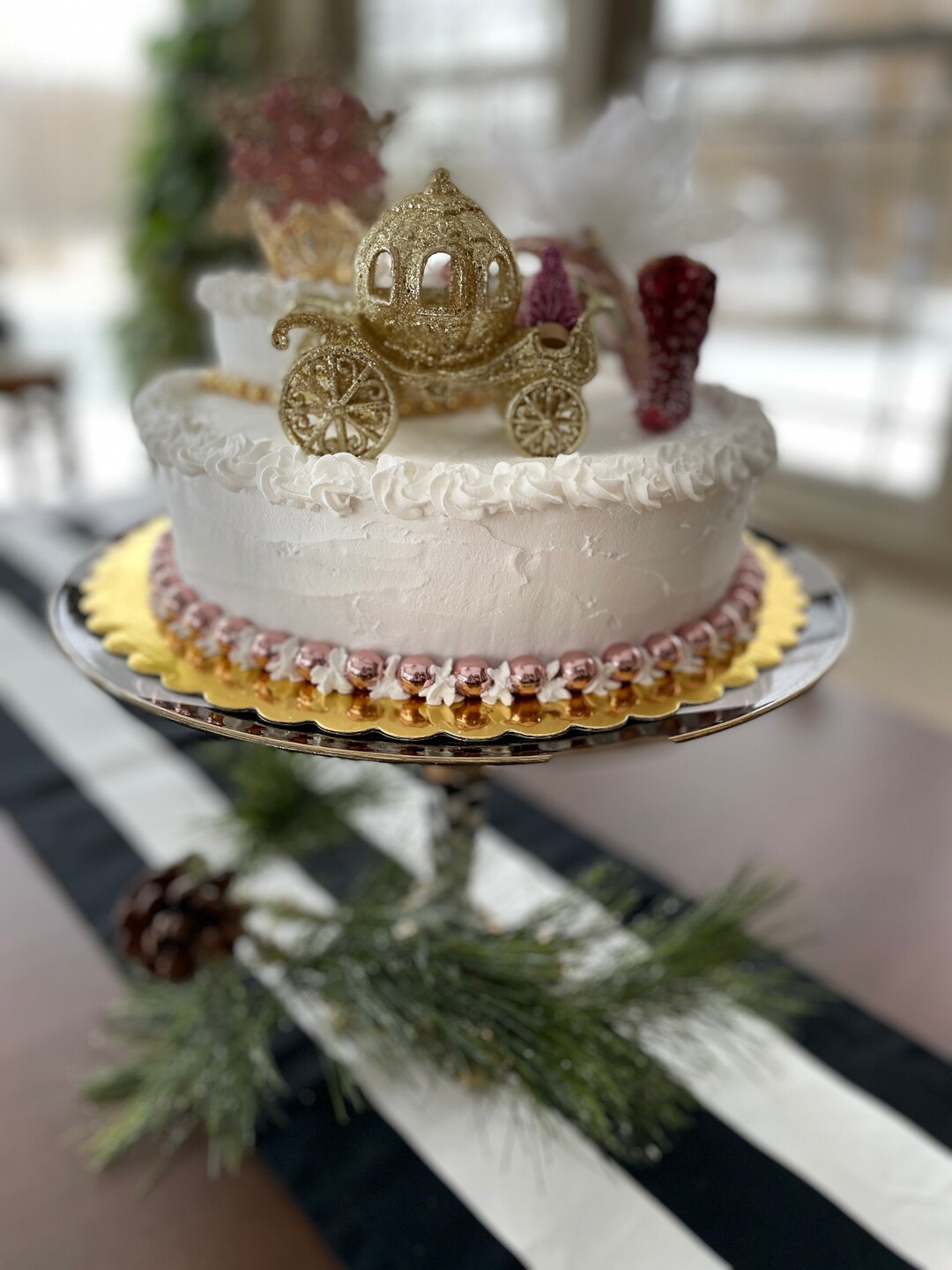 Fake Cake Faux Pink & Gold Princess Cake Holiday Cake - Etsy