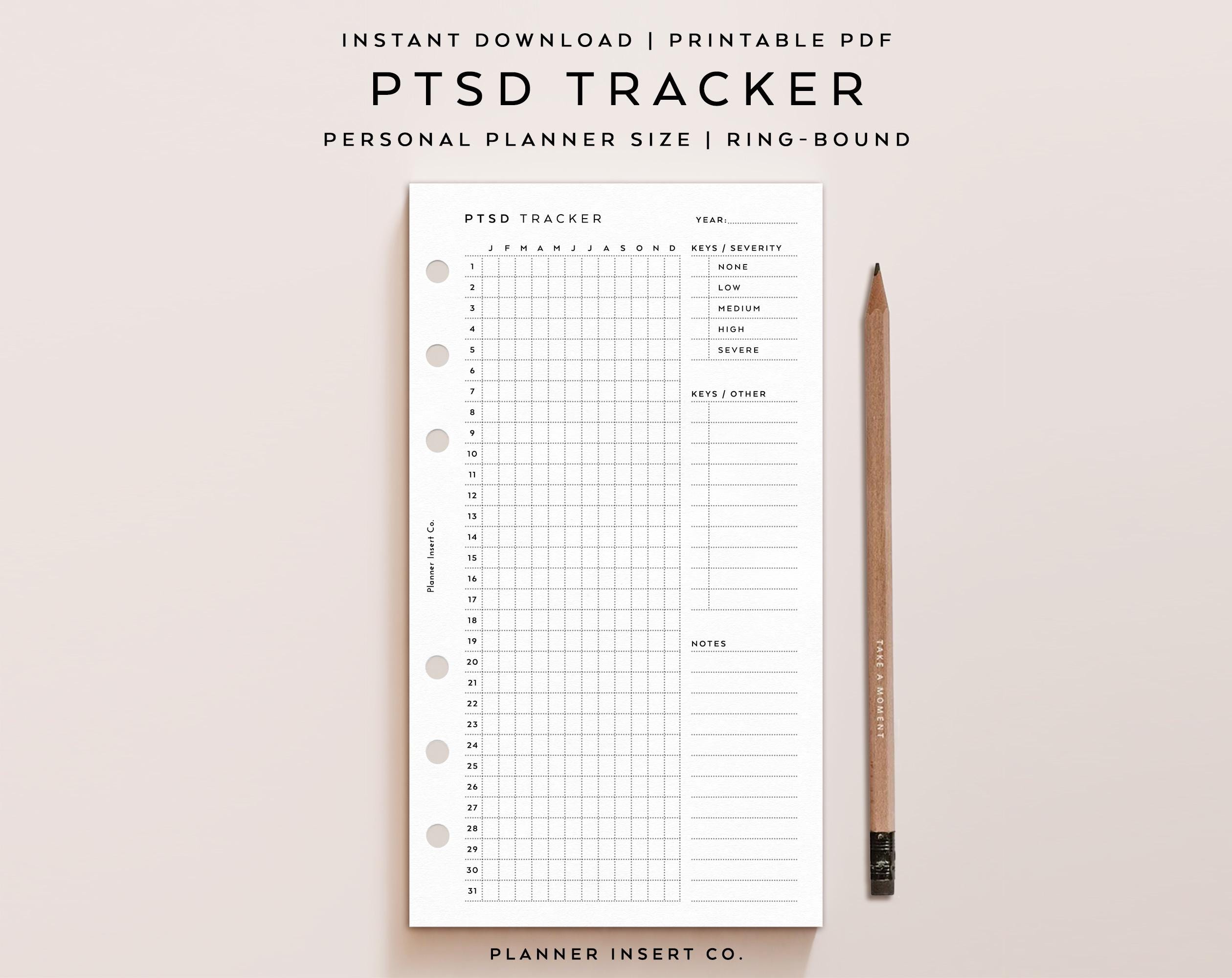 PERSONAL SIZE // PTSD Tracker Printable Planner Insert, Year in Pixels ...