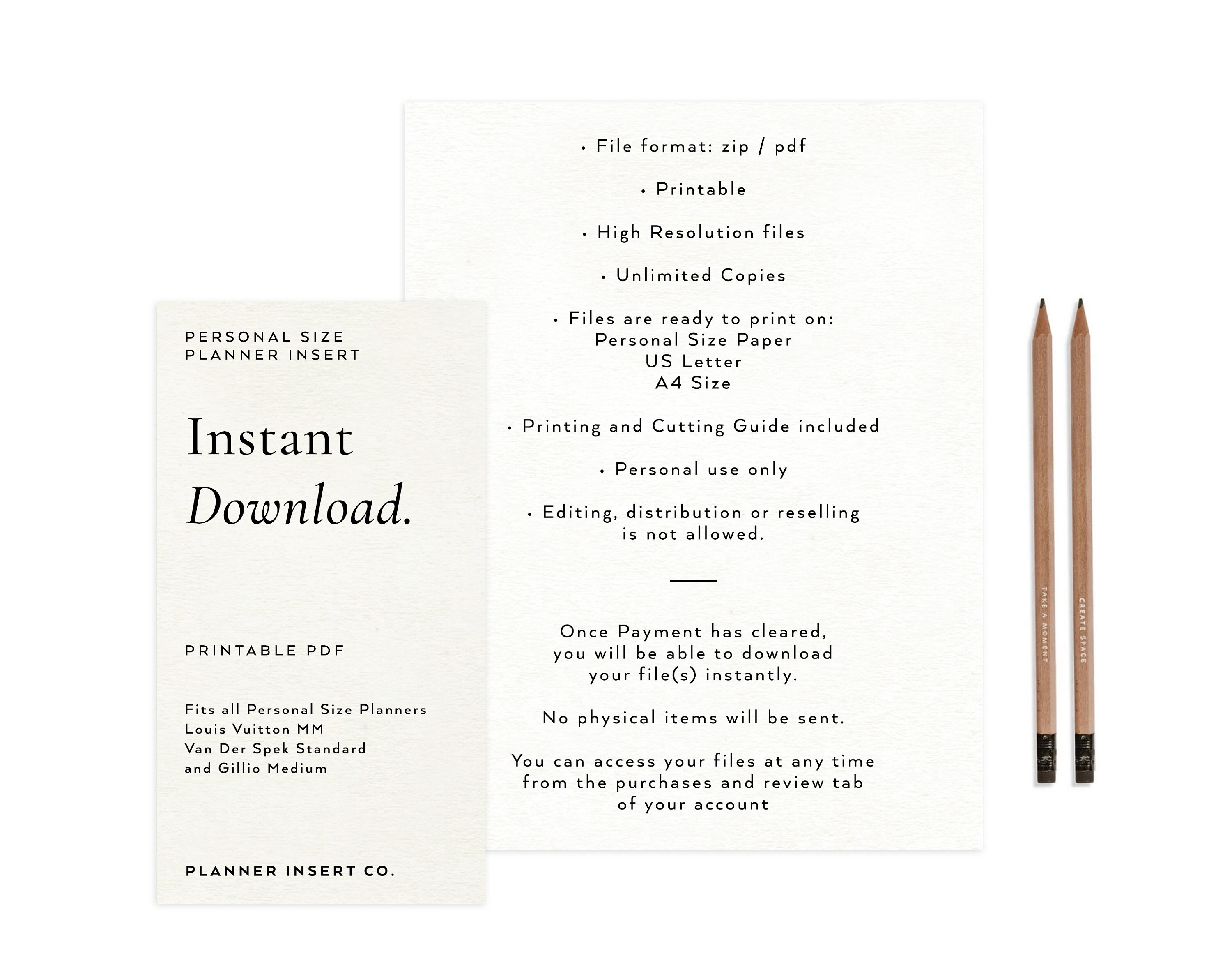 PERSONAL SIZE // Printable Bucket List Planner Insert / Goals Checklist ...