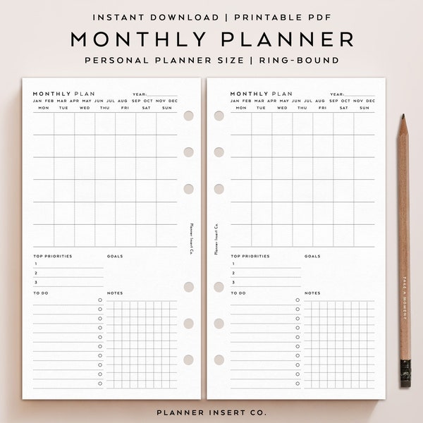 Monthly Planner - Etsy
