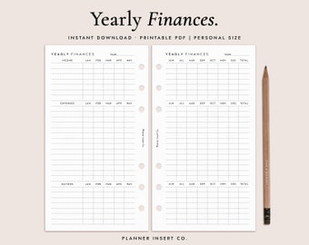 Yearly Finance Plannerannual Finance Trackerfinancial - Etsy