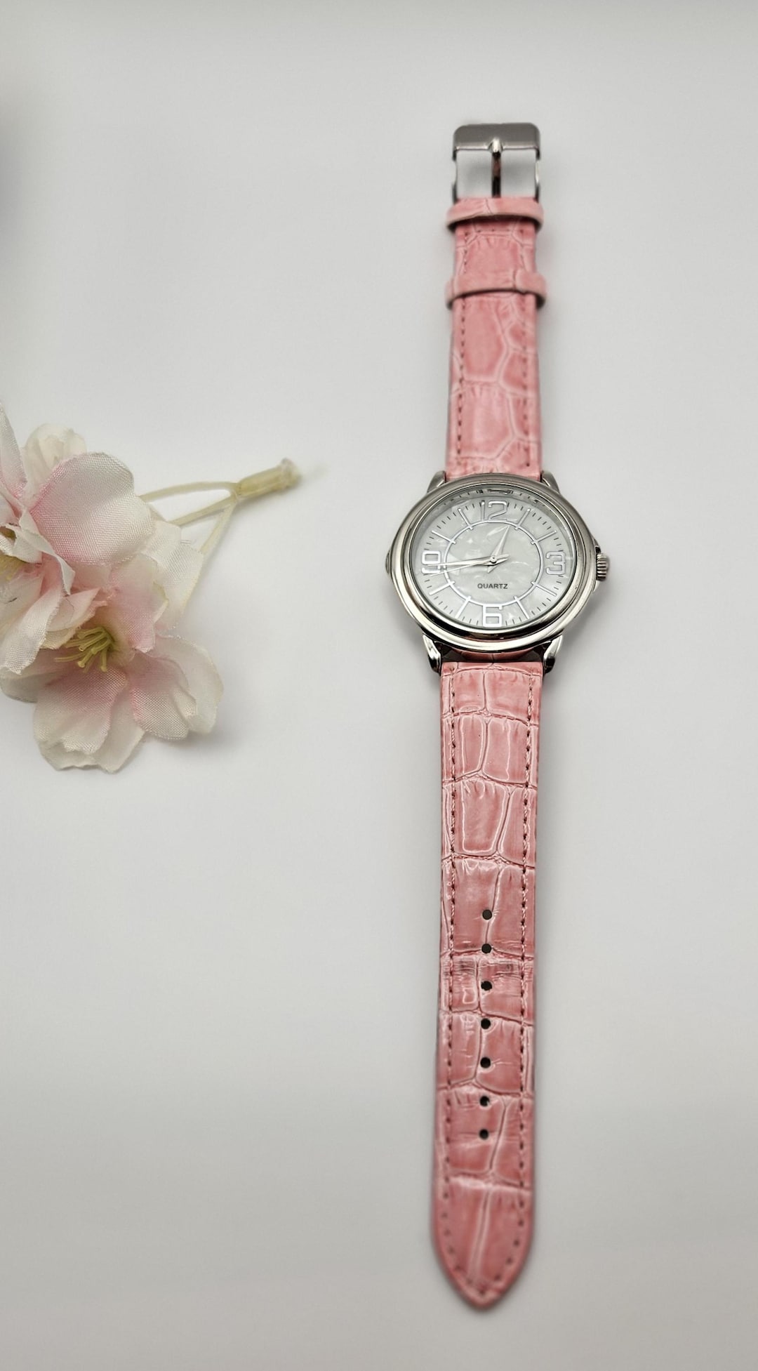 Pink Leather Avon Mother of Pearl Face Watch. in Box - Etsy