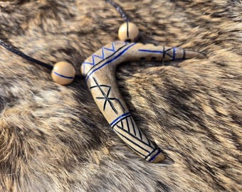 Freya & Freyr Bindrune Deer Antler Necklace - Etsy