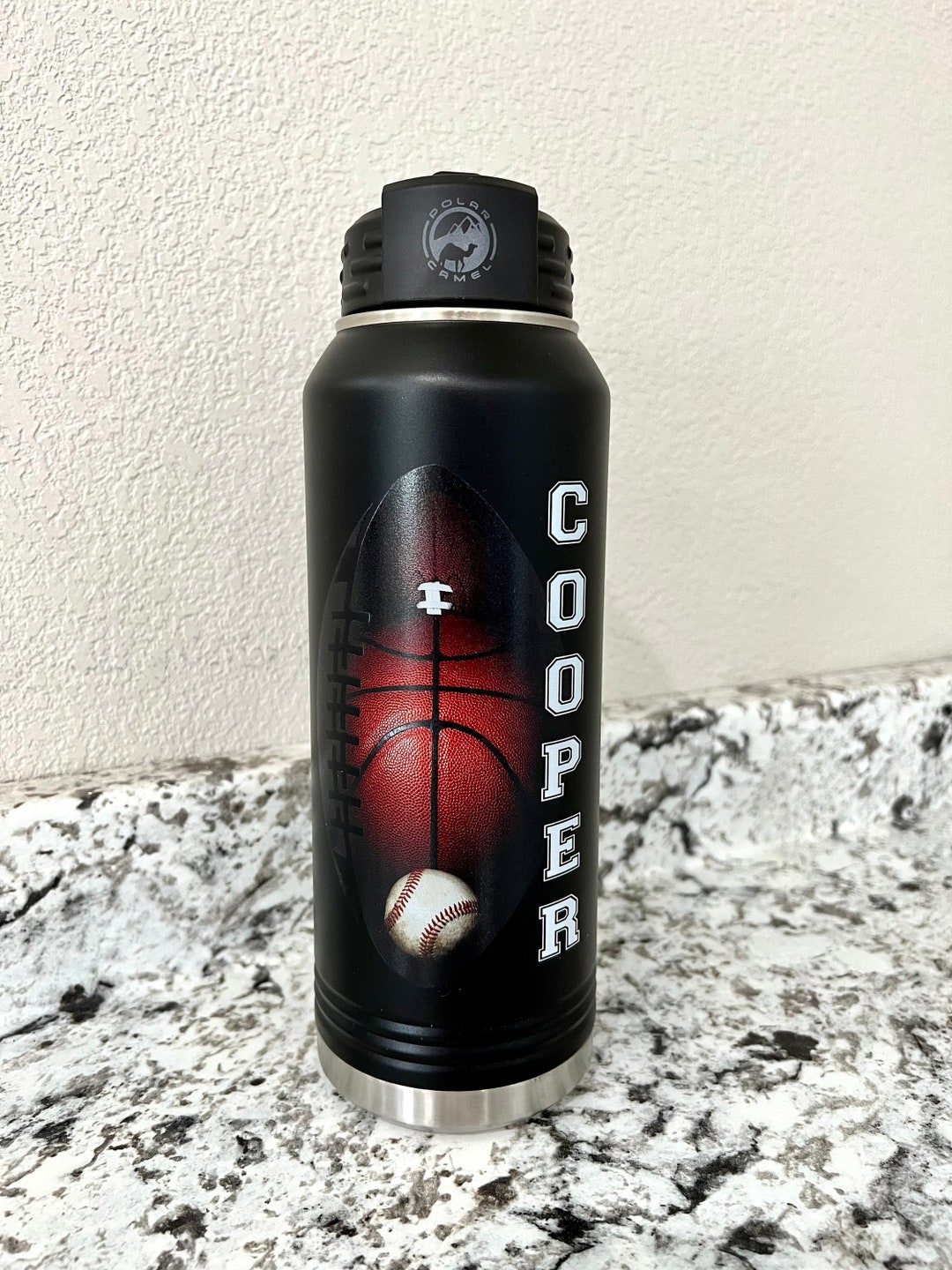 32oz Printed Water Bottle With Straw, Personalized Insulated Water ...