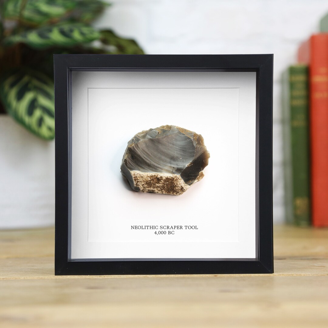 Neolithic Scraper Tool Box Frame Real and Authentic Archaeology Ancient ...