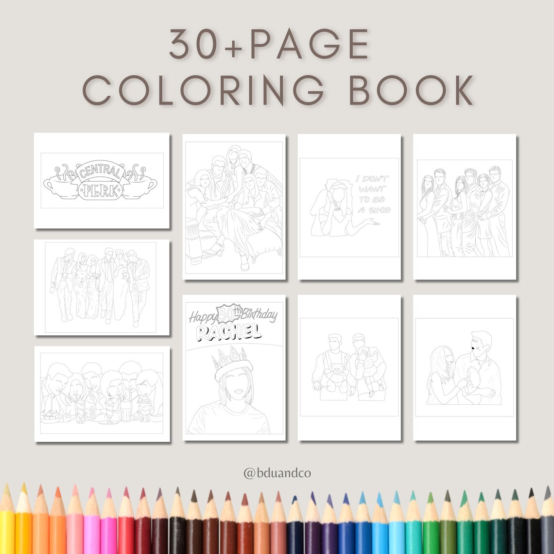 The Unofficial FRIENDS Coloring Book (printable PDF) - Etsy