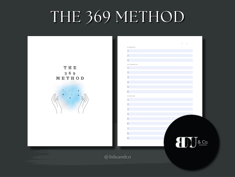 The 369 Method Printable Template (PDF) - Etsy