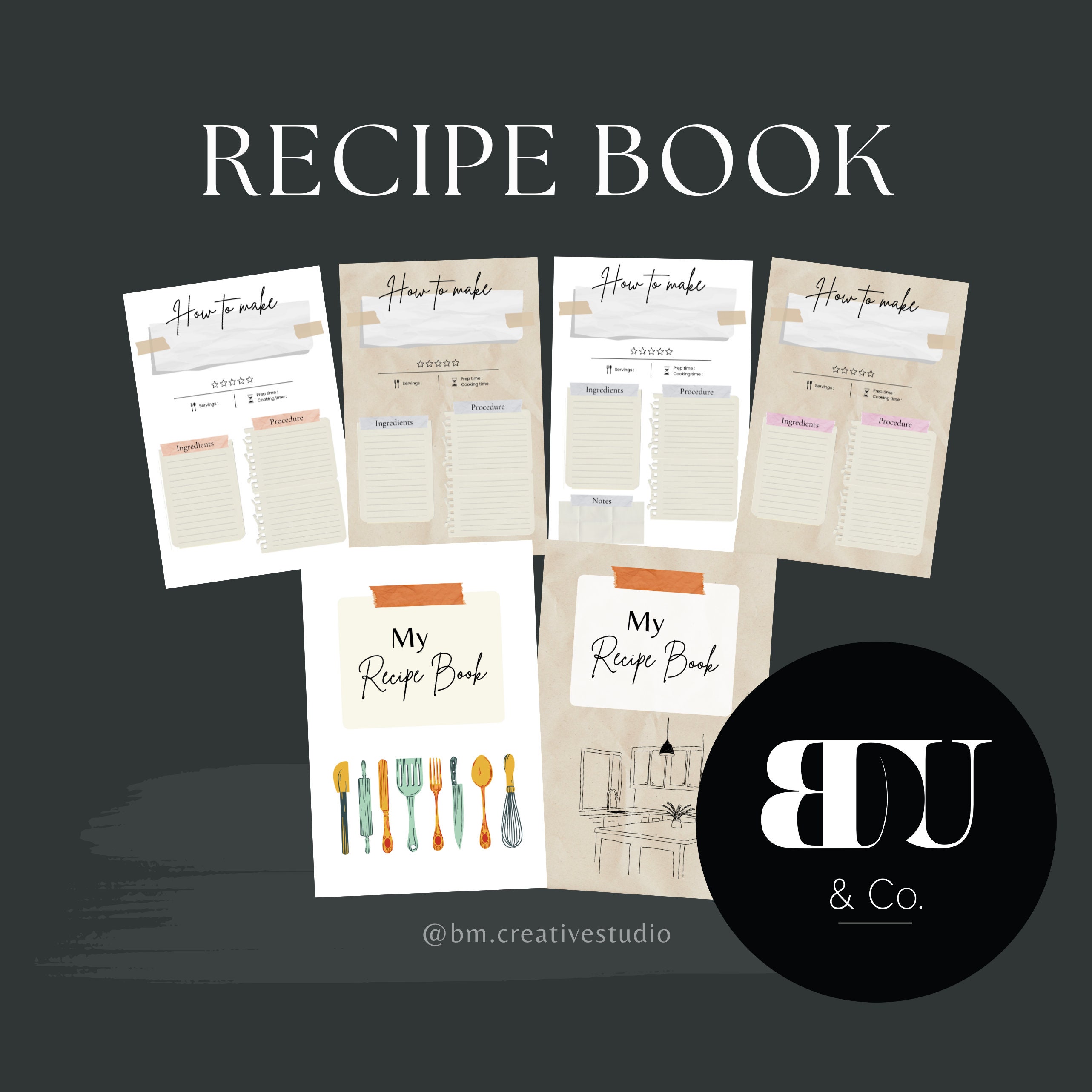 Recipe Book / Printable Template - Etsy