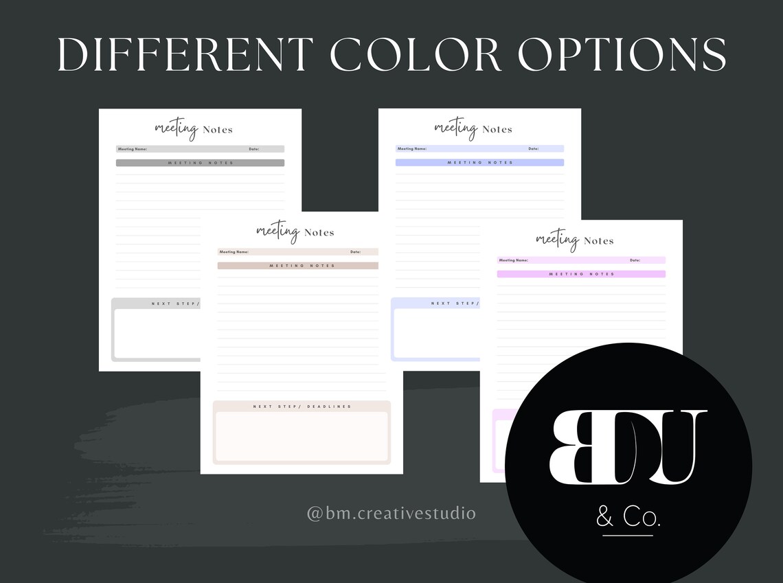 Minimalistic Meeting Notes Printable Template - Etsy