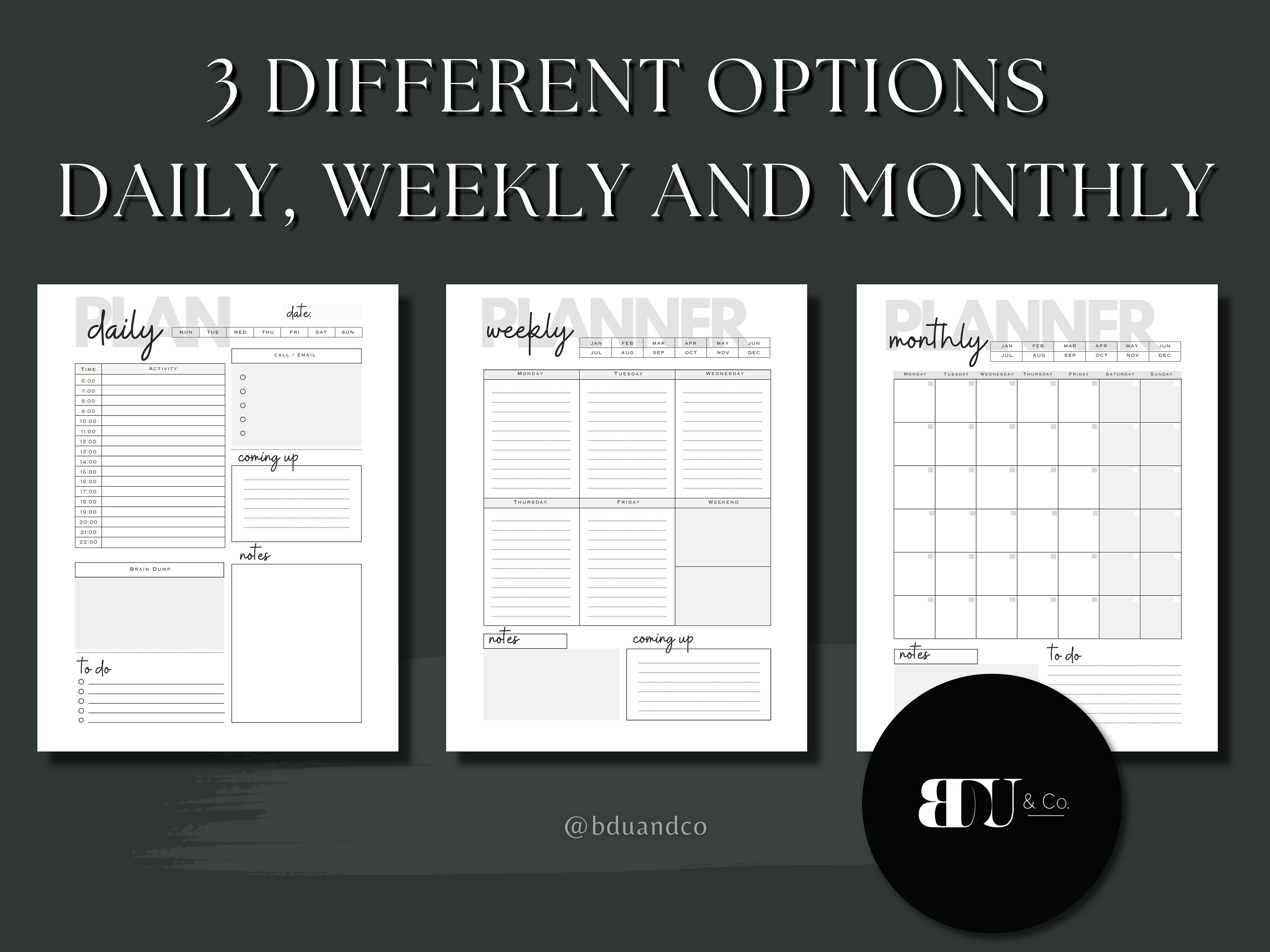 Minimalistic Planner Printable Template PDF - Etsy