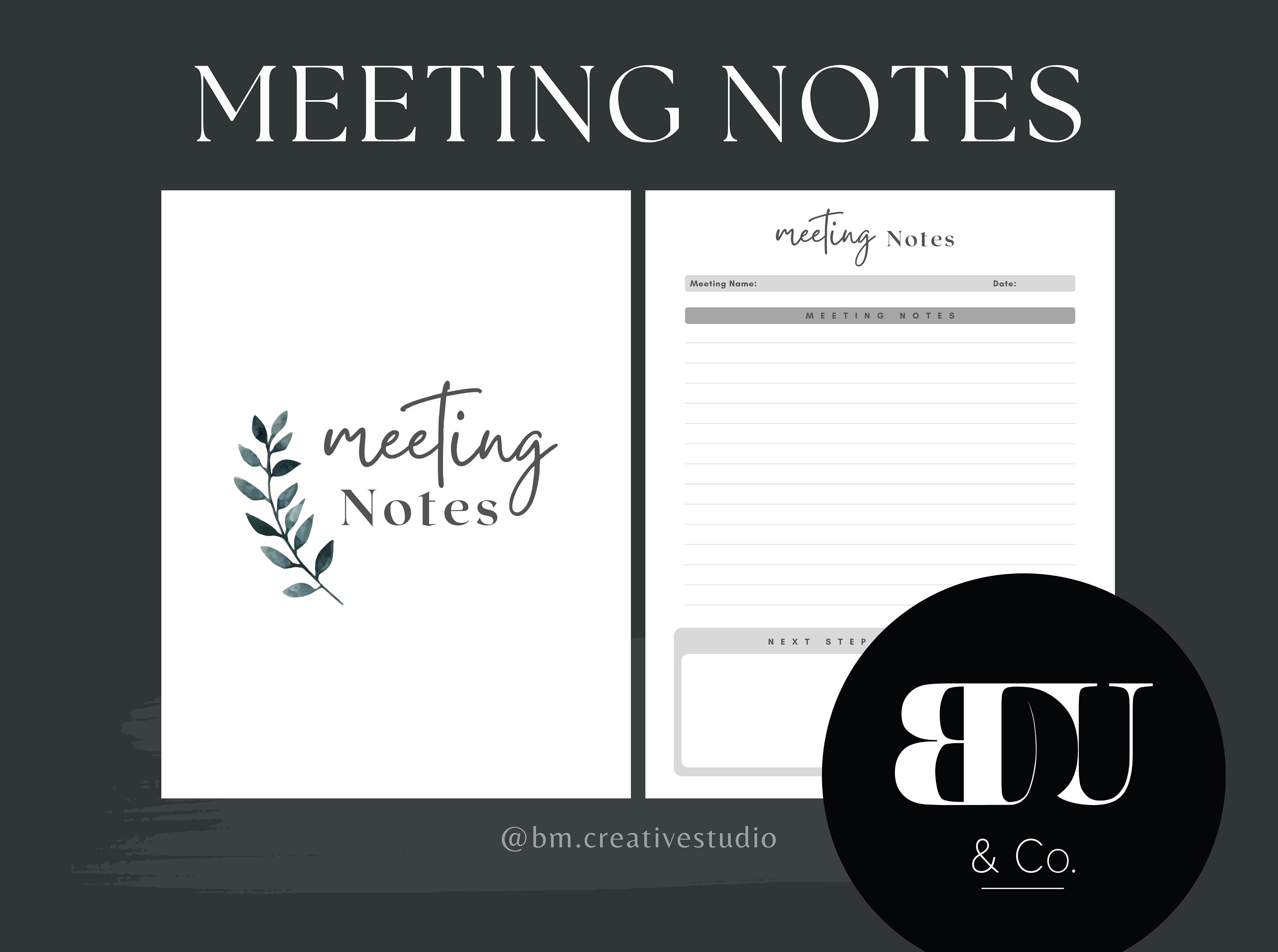 Minimalistic Meeting Notes Printable Template - Etsy