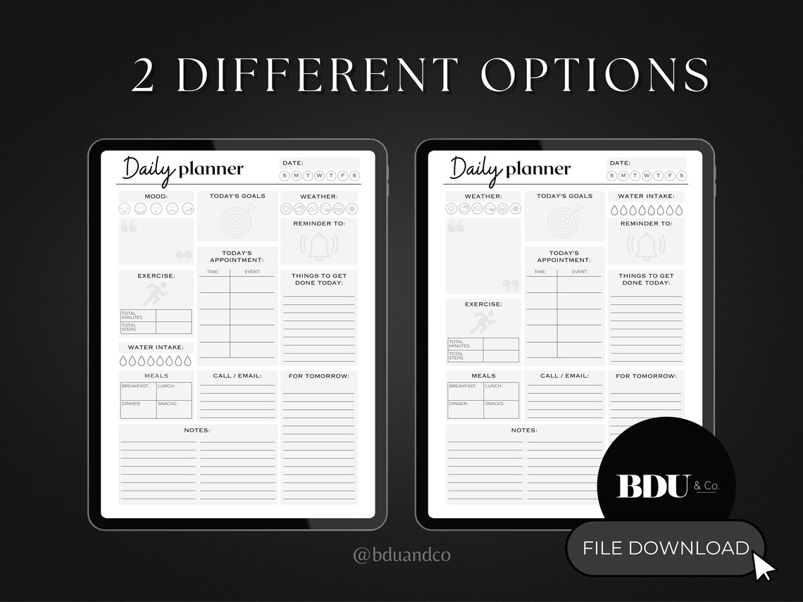 ADHD Daily Planner Printable Template PDF - Etsy