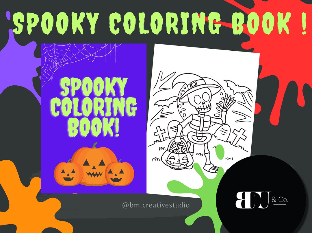 Spooky Coloring Book Printable PDF - Etsy