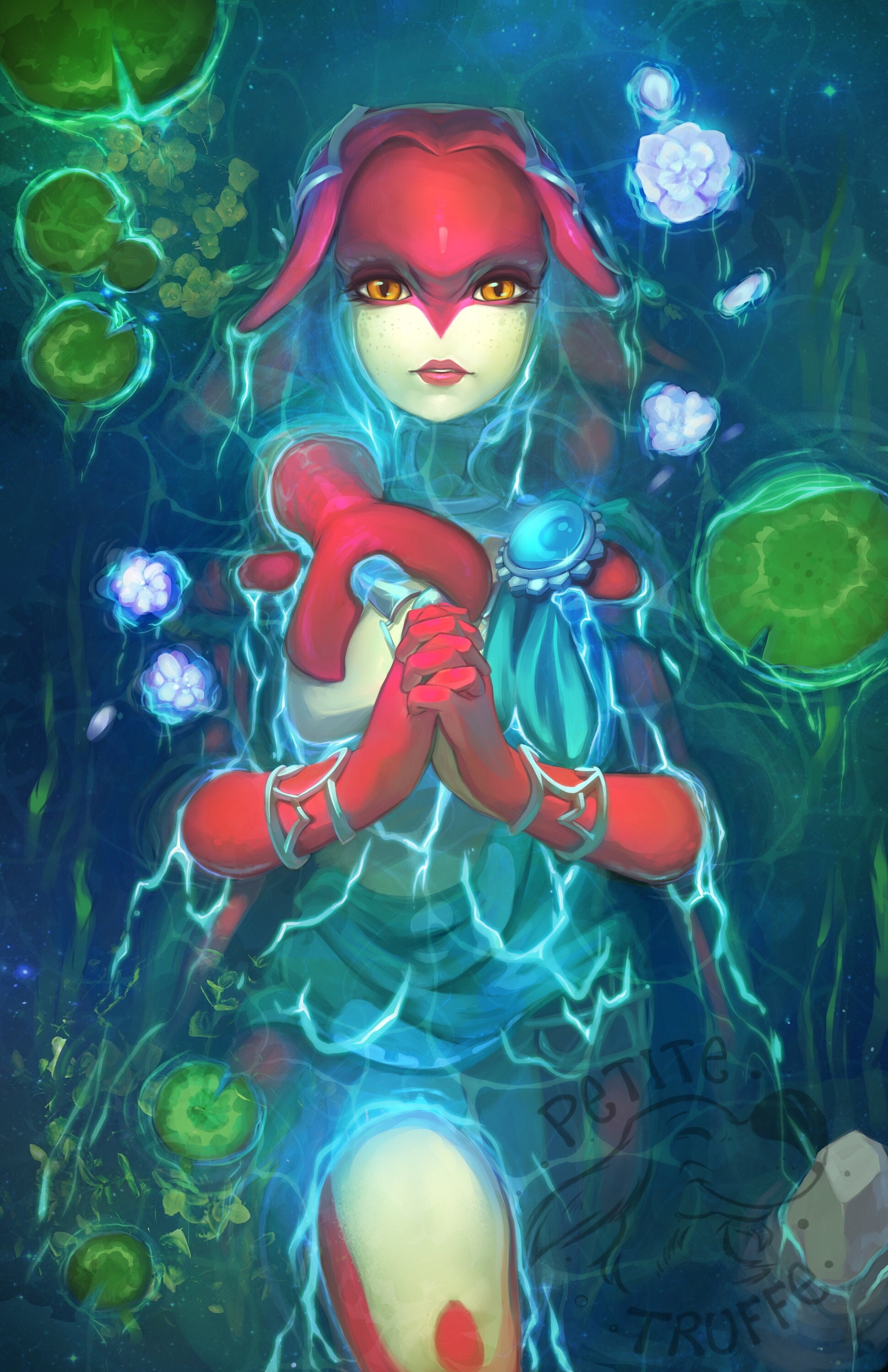 Mipha Legend Of Zelda Art Print Breath Of The Wild Etsy