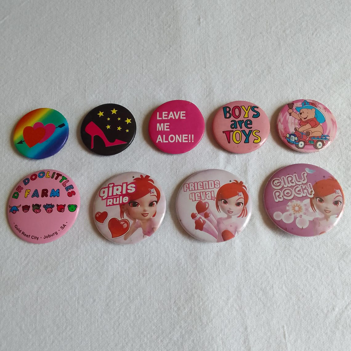9 Vintage Buttons Pins Badges Assorted Messages From the 70/80's - Etsy