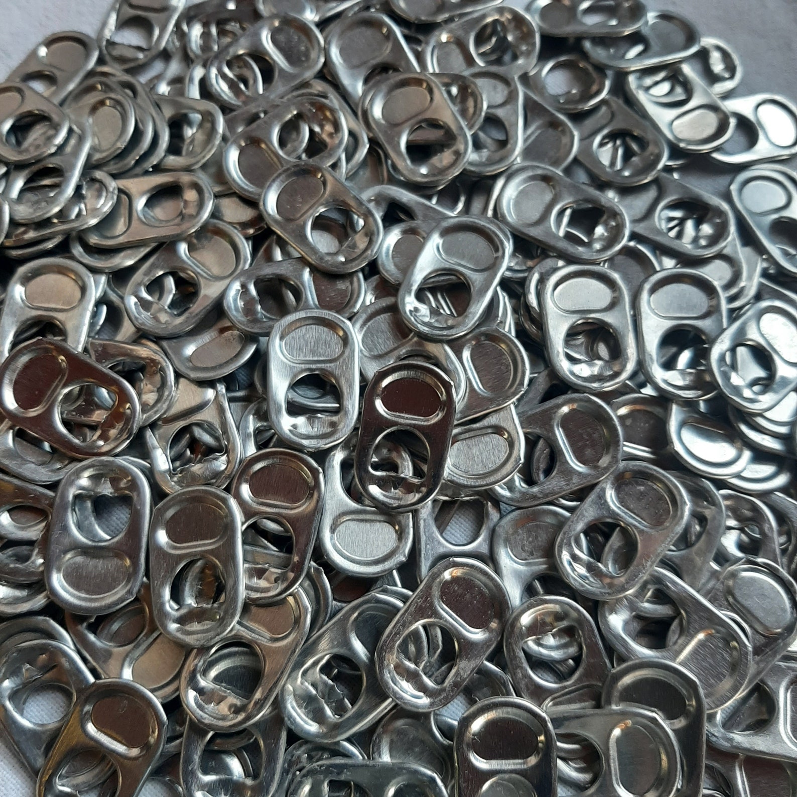 400 Silver Aluminum Pop/soda/beer Ring Pull Tabs for Crafts (1-hole ...
