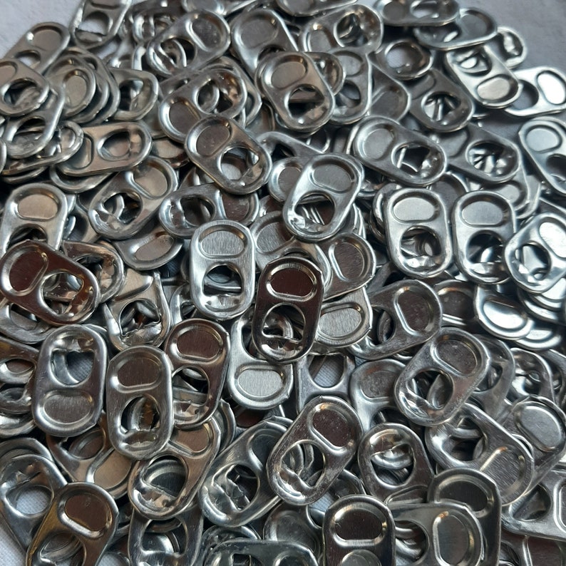 400 Silver Aluminum Pop/soda/beer Ring Pull Tabs for Crafts (1-hole ...