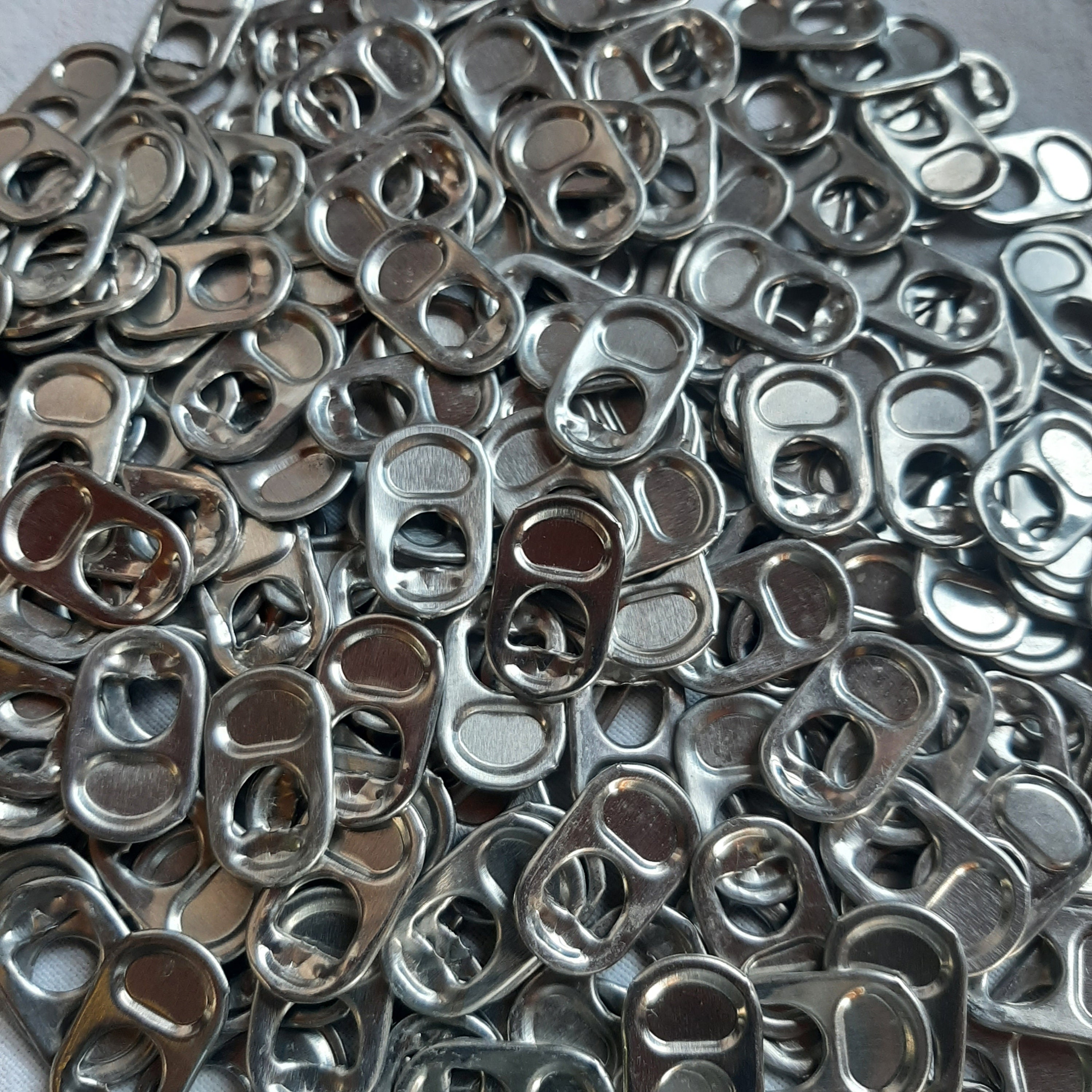 400 Silver Aluminum Pop/soda/beer Ring Pull Tabs for Crafts (1-hole ...