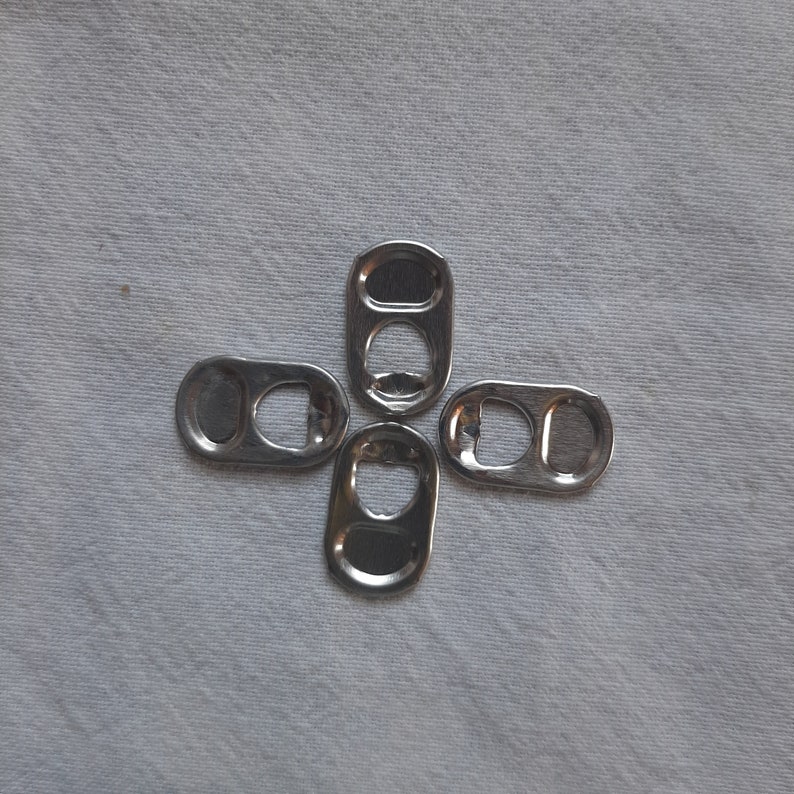 400 Silver Aluminum Pop/soda/beer Ring Pull Tabs for Crafts (1-hole ...