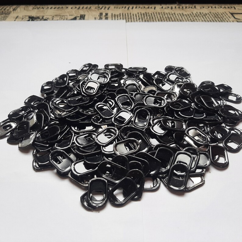 200 Black Aluminum Pop/soda/beer Tabs for Crafts, DIY Projects and More ...