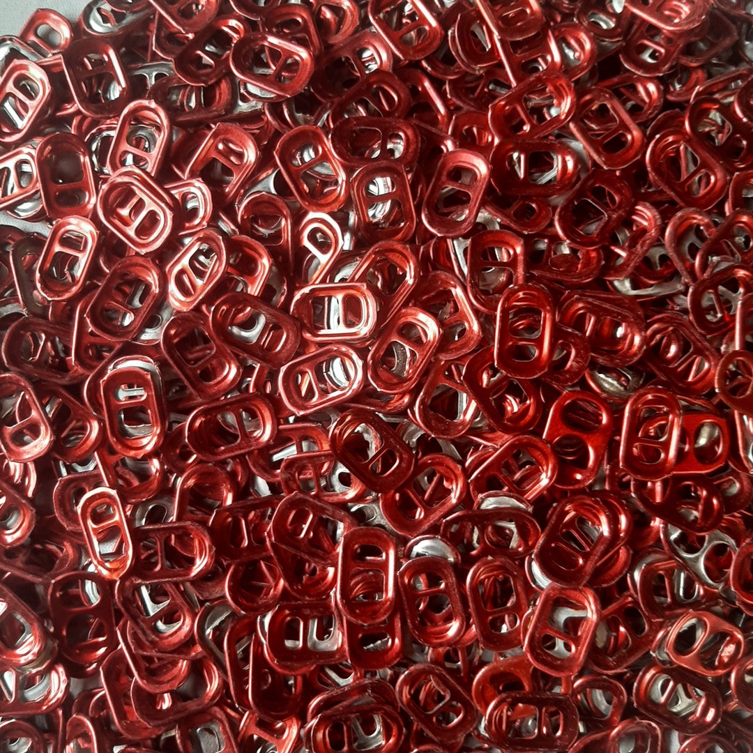 200 Red Aluminum Pop/soda/beer Ring Pull Tabs for Crafts (2-hole ...
