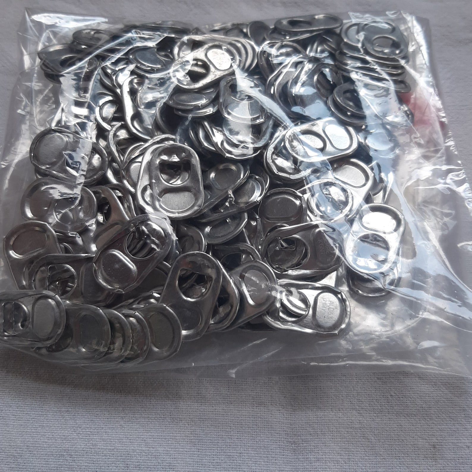 400 Silver Aluminum Pop/soda/beer Ring Pull Tabs for Crafts (1-hole ...